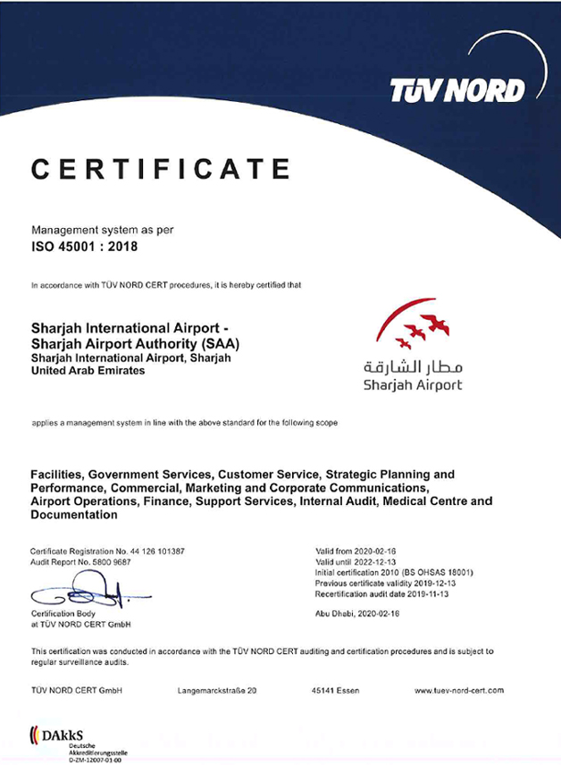 ISO Certification | Sharjah Airport